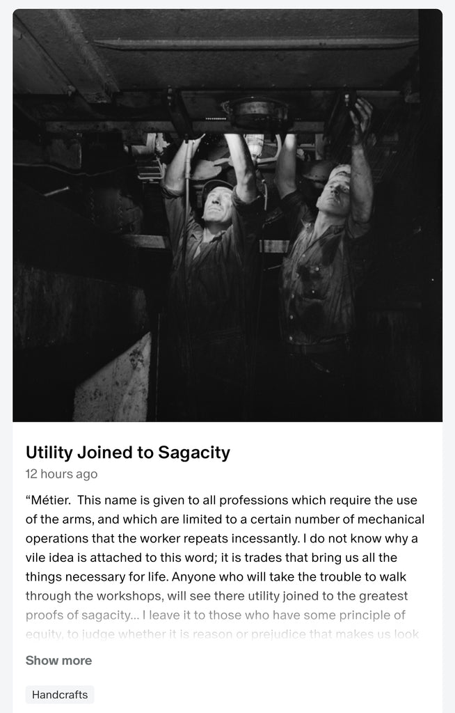 Utility Joined to Sagacity – Mortise & Tenon Magazine