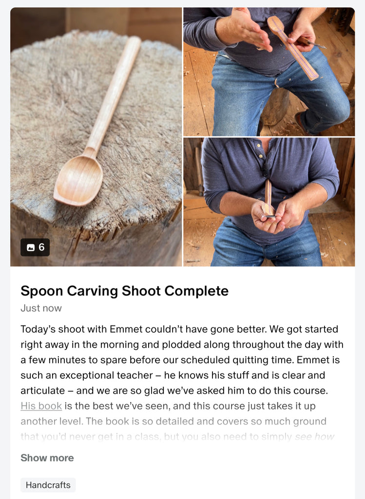 Spoon Carving Shoot Complete – Mortise & Tenon Magazine
