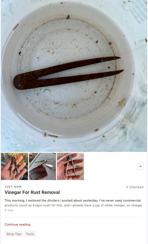 Vinegar For Rust Removal – Mortise & Tenon Magazine
