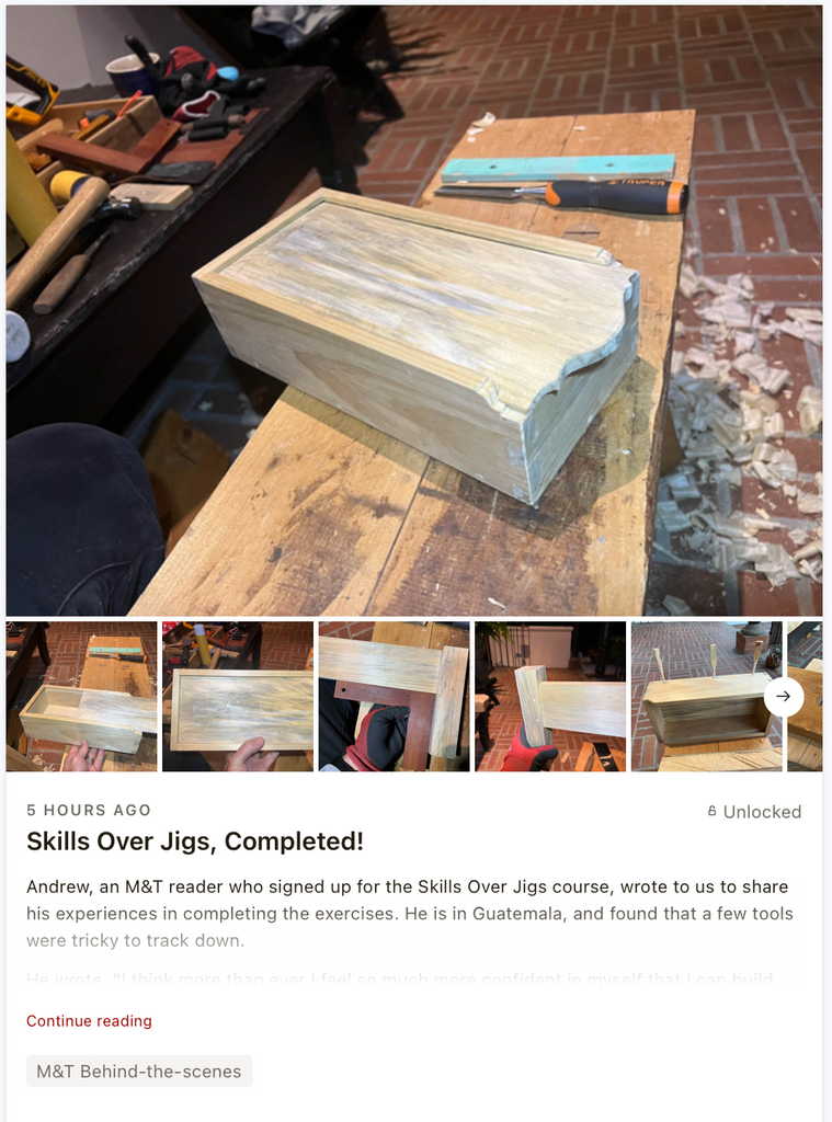 Skills Over Jigs, Completed! – Mortise & Tenon Magazine