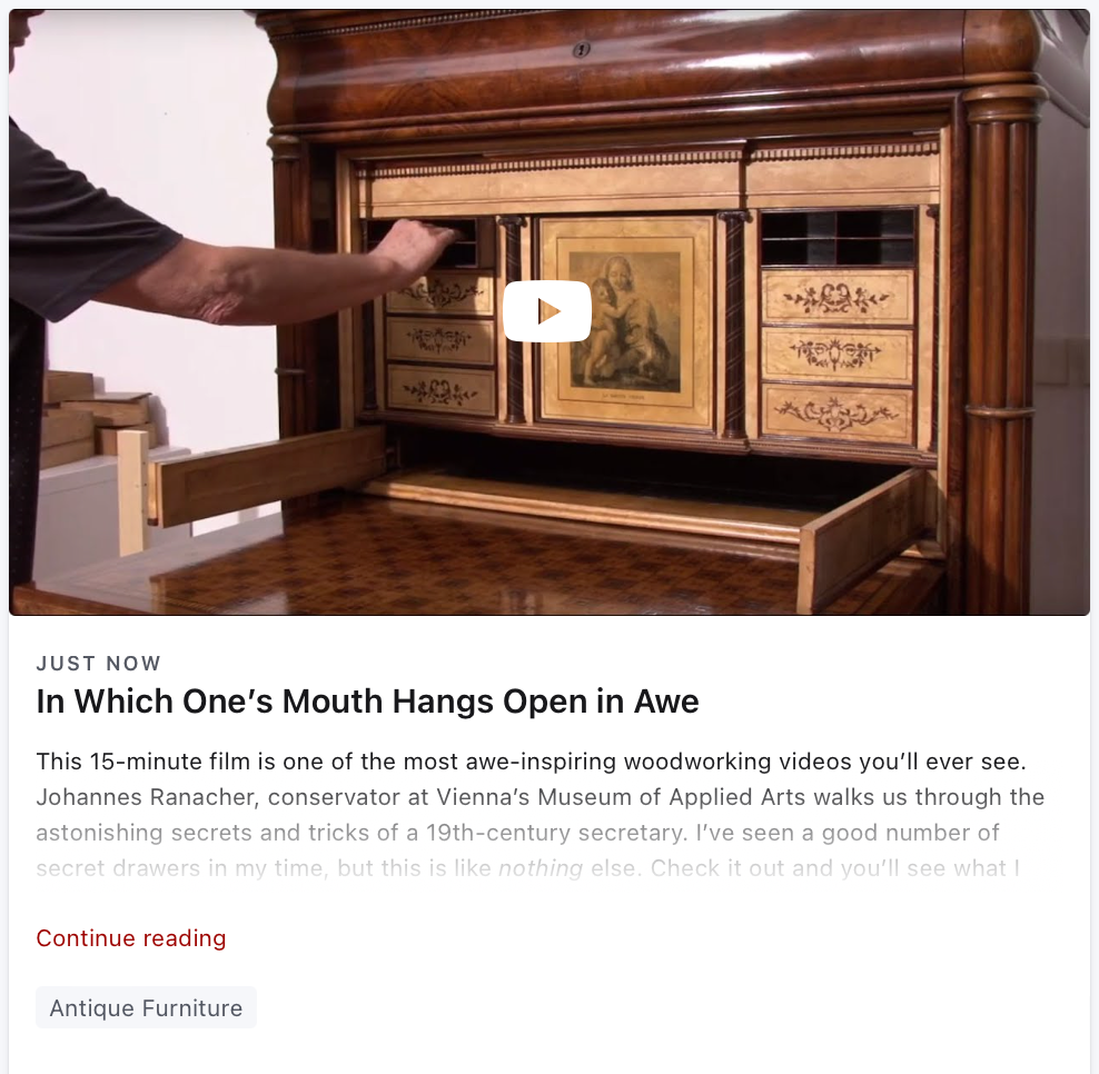 In Which One’s Mouth Hangs Open in Awe – Mortise & Tenon Magazine
