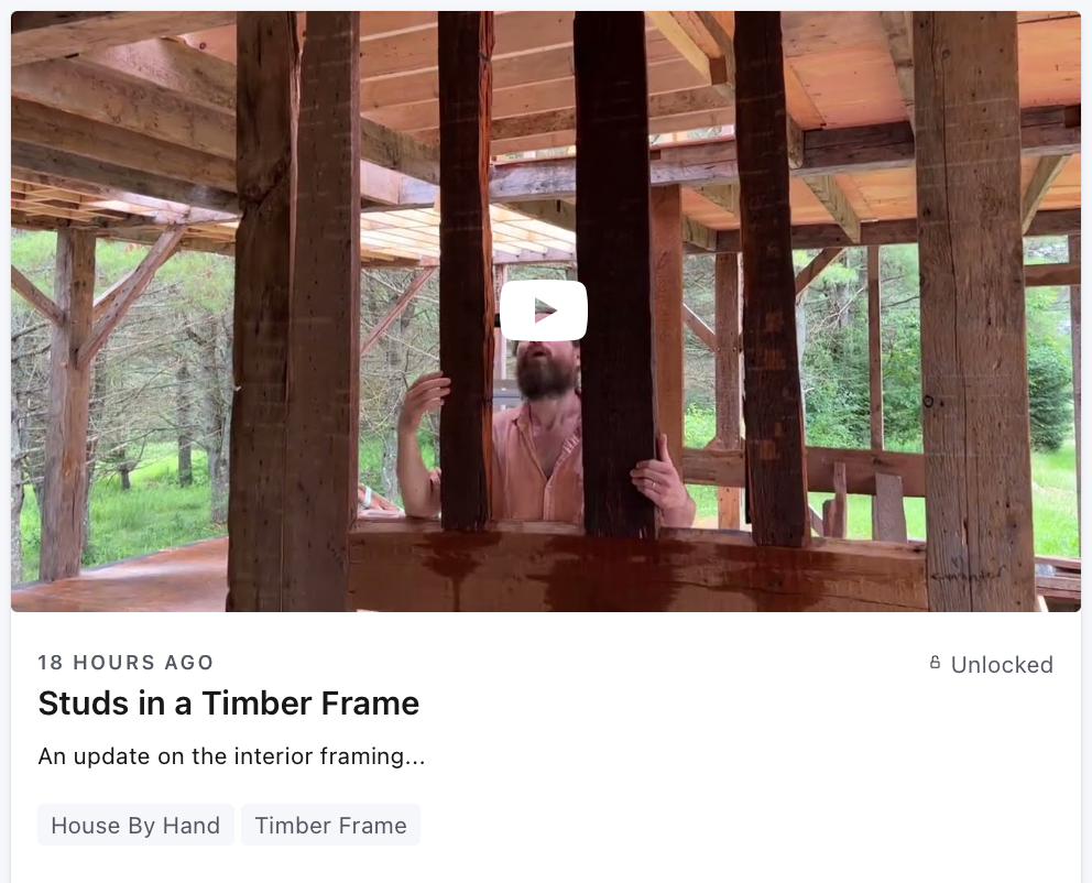 Studs in a Timber Frame – Mortise & Tenon Magazine