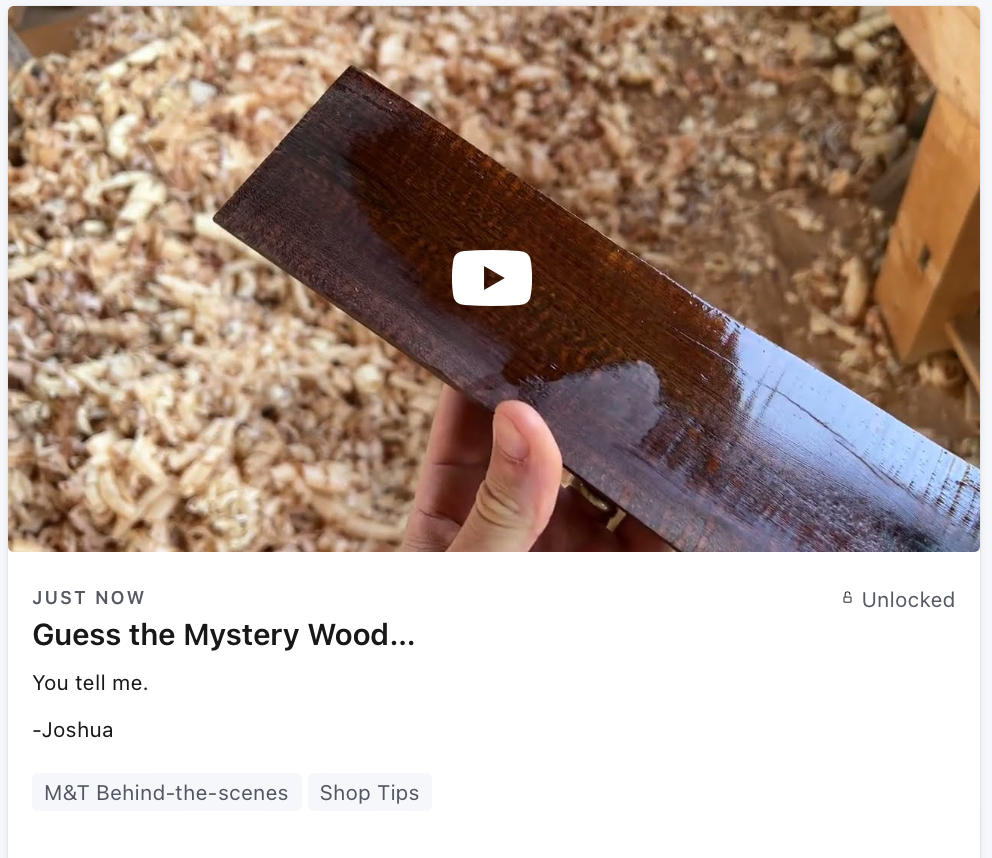 Guess the Mystery Wood… – Mortise & Tenon Magazine